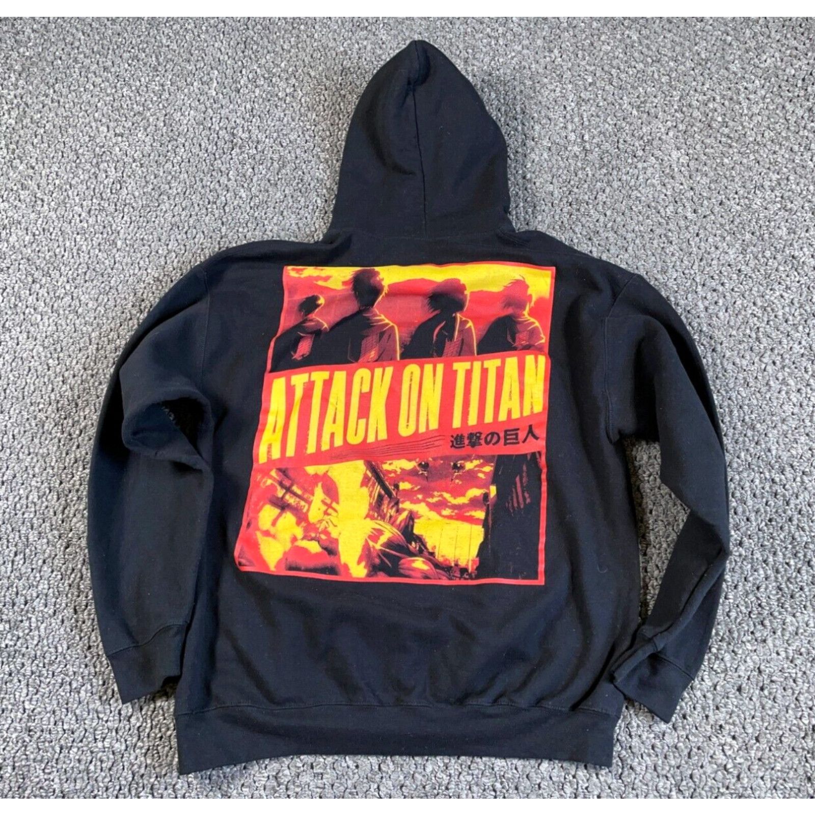 Doublet Ripple Junction Attack on Titan Hoodie Adult Large Black Double ...