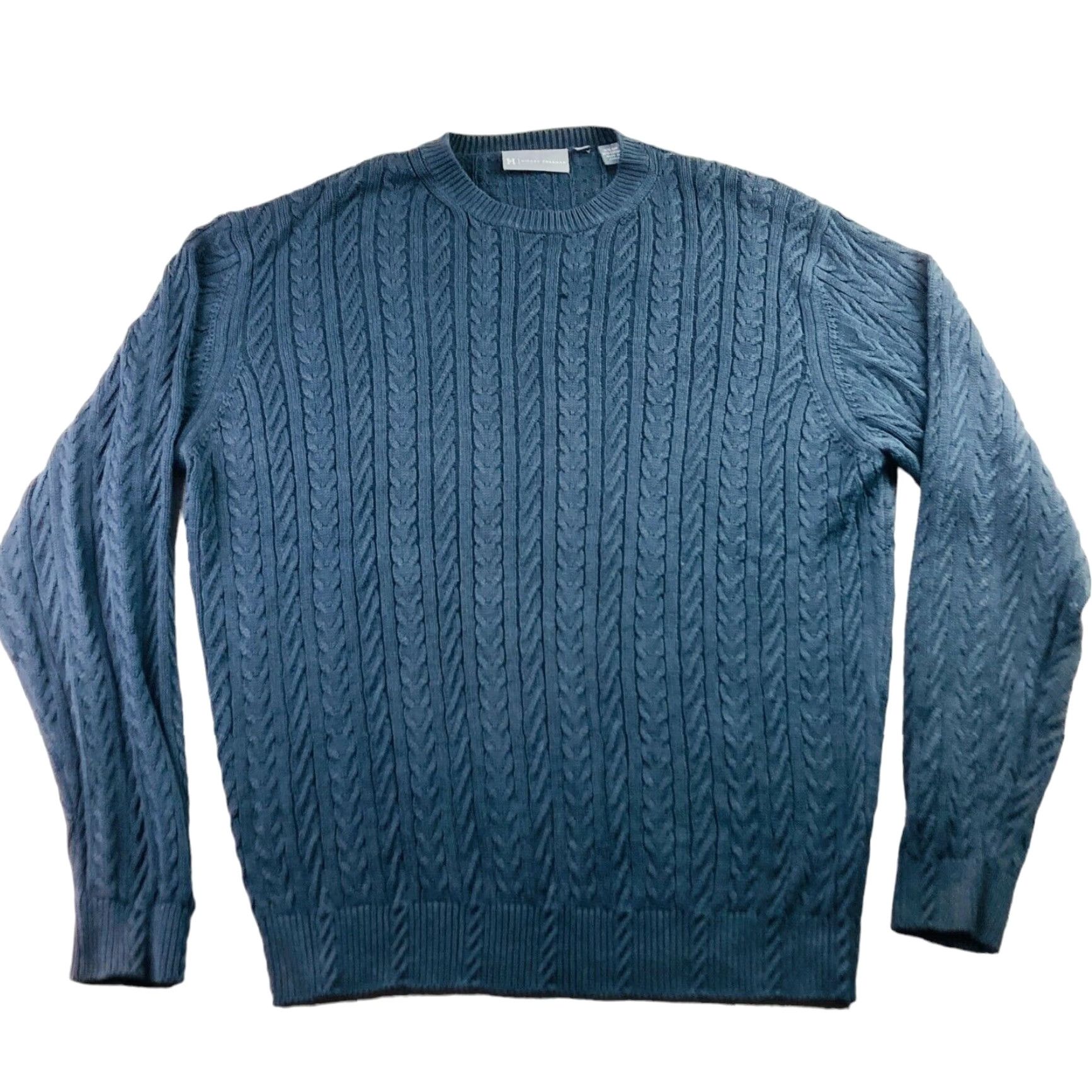Blend Hickey Freeman Men's Cable Knit Sweater Navy Blue Large | Grailed