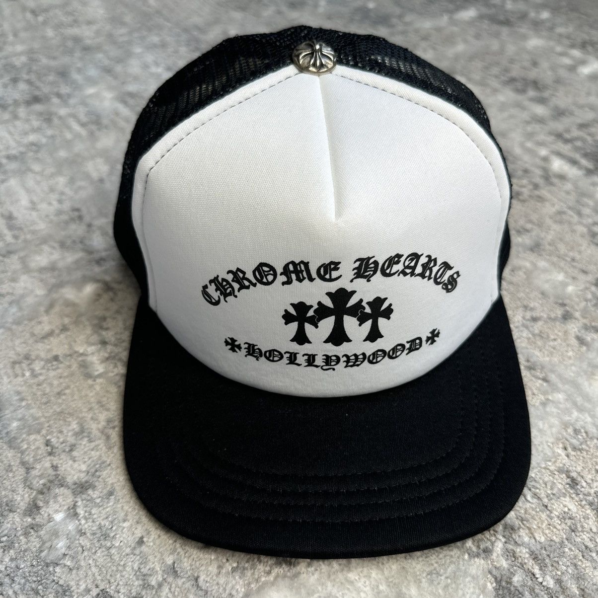 Chrome Hearts King taco triple cross trucker hat ‘white’ | Grailed