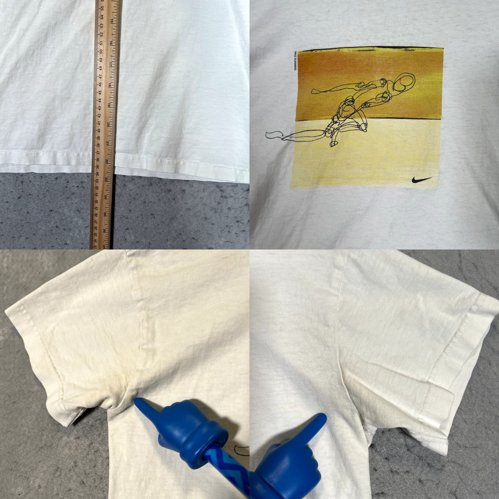 Nike A1 Vintage 90s Nike Running Stick Figure Shirt Adult Medium White ...