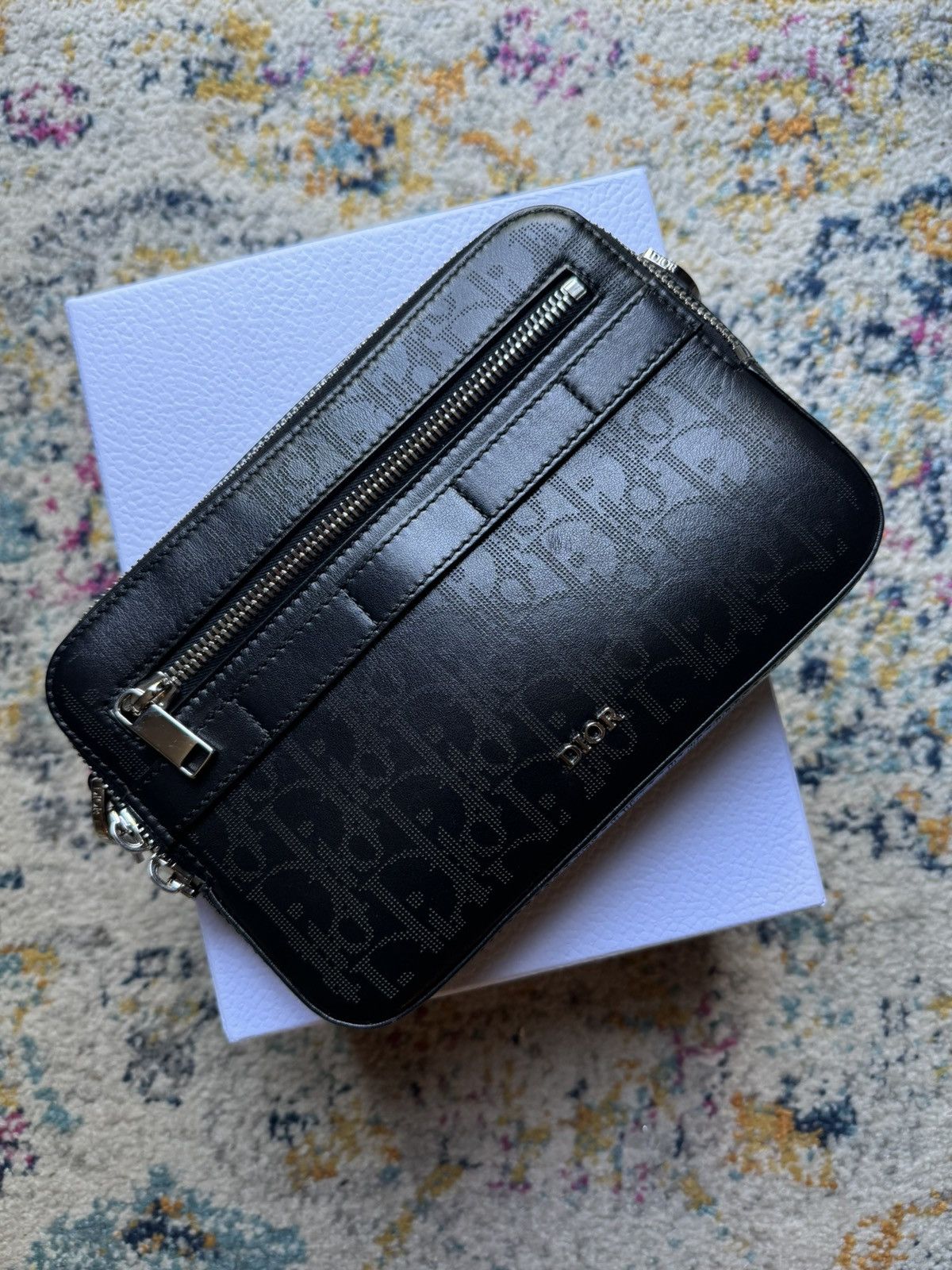 Dior Christian Dior SAFARI MESSENGER BAG MENS Black Dior Oblique Galaxy ...