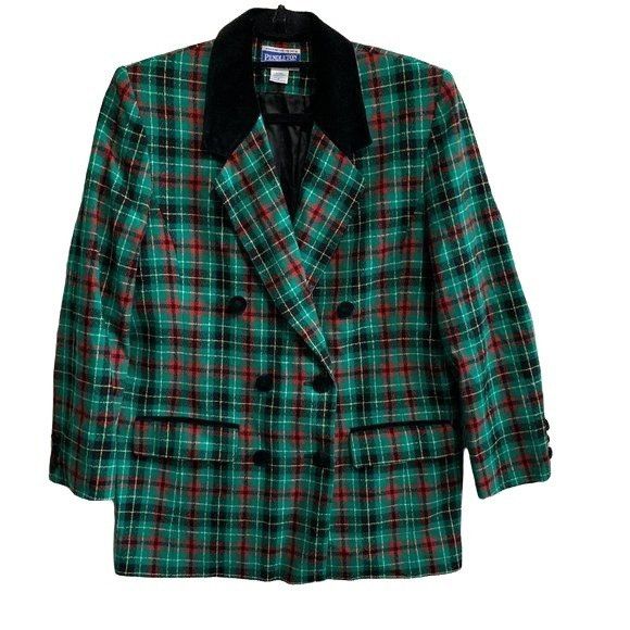 Pendleton Vintage Pendleton 100% Virgin Wool Velvet Detail Blazer 8 | Grailed