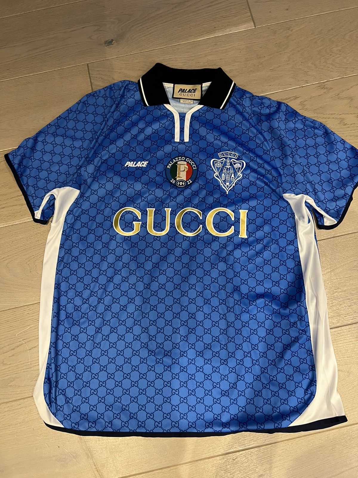 Gucci Gucci Palace all over GG logo soccer football top | Grailed