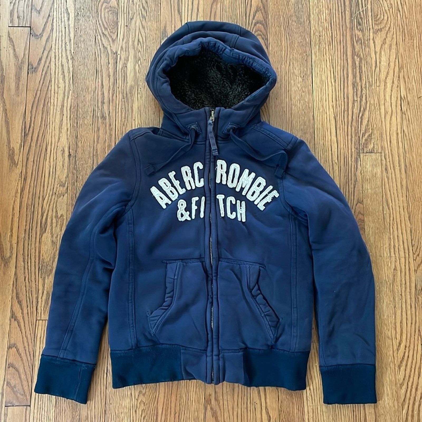 Abercrombie & Fitch Y2K Abercrombie & Fitch Wolf Jaw Jacket Hoodie Blue S | Grailed