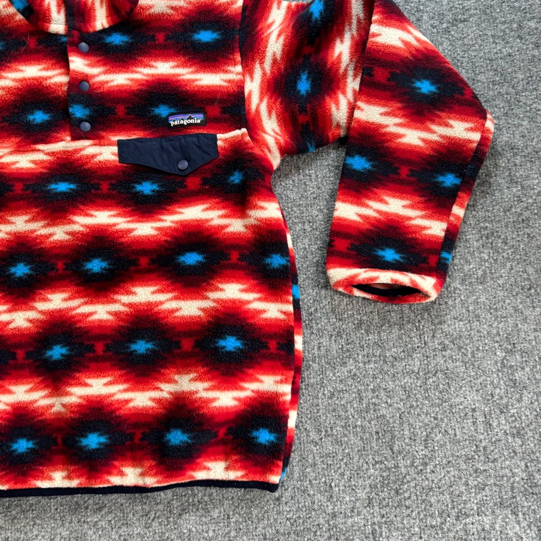 Patagonia Southwestern Aztec Print Fleece Pullover in Soft Synchilla ...