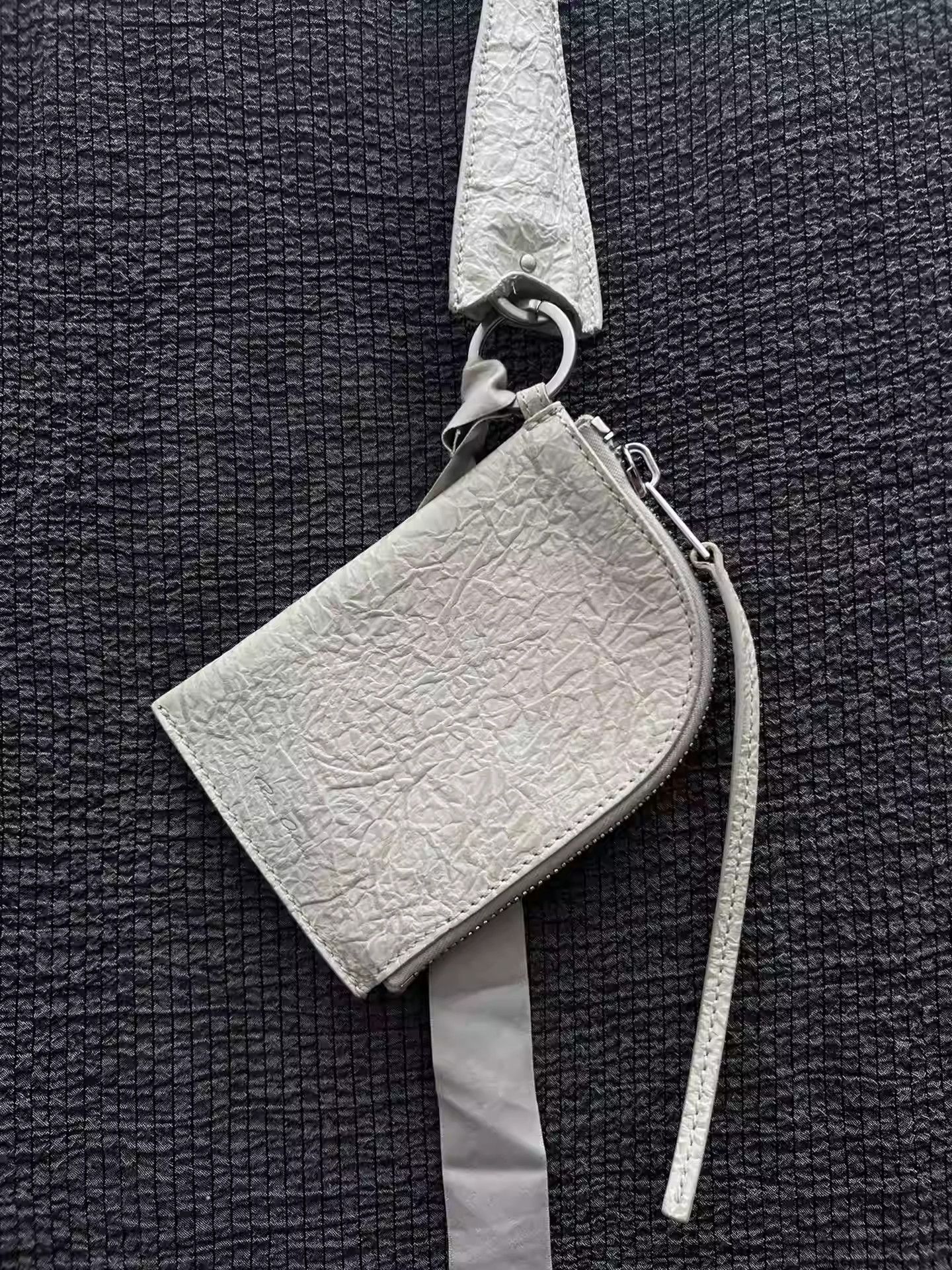 Rick Owens Rick Owens mainline embossed cowhide streamer card holder ...