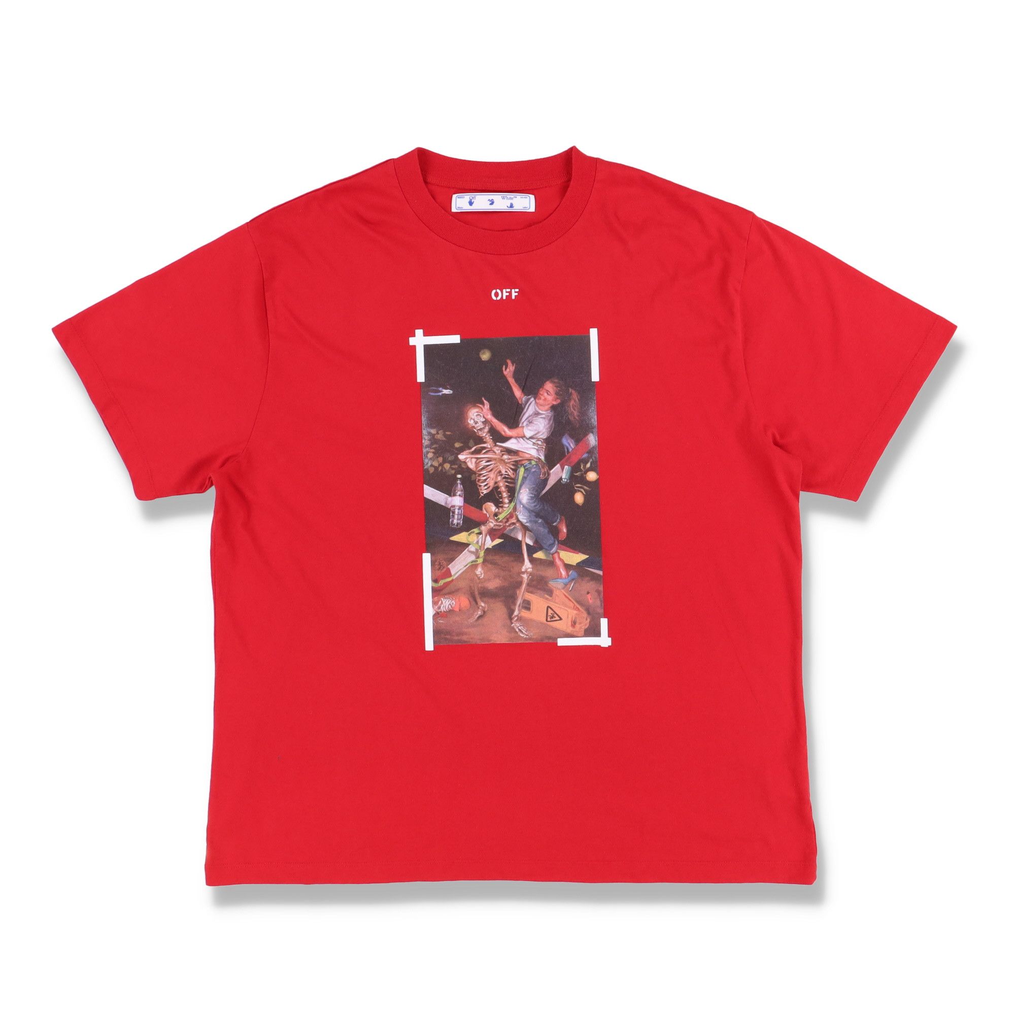 Off-White Red Pascal Skeleton Painting Arrows Oversized T-Shirt | Grailed