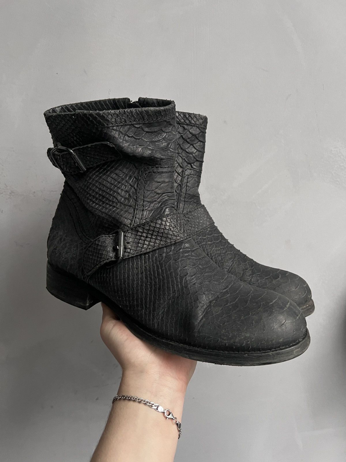Guidi Python textured guidi 90s leather buckle vintage moto style | Grailed