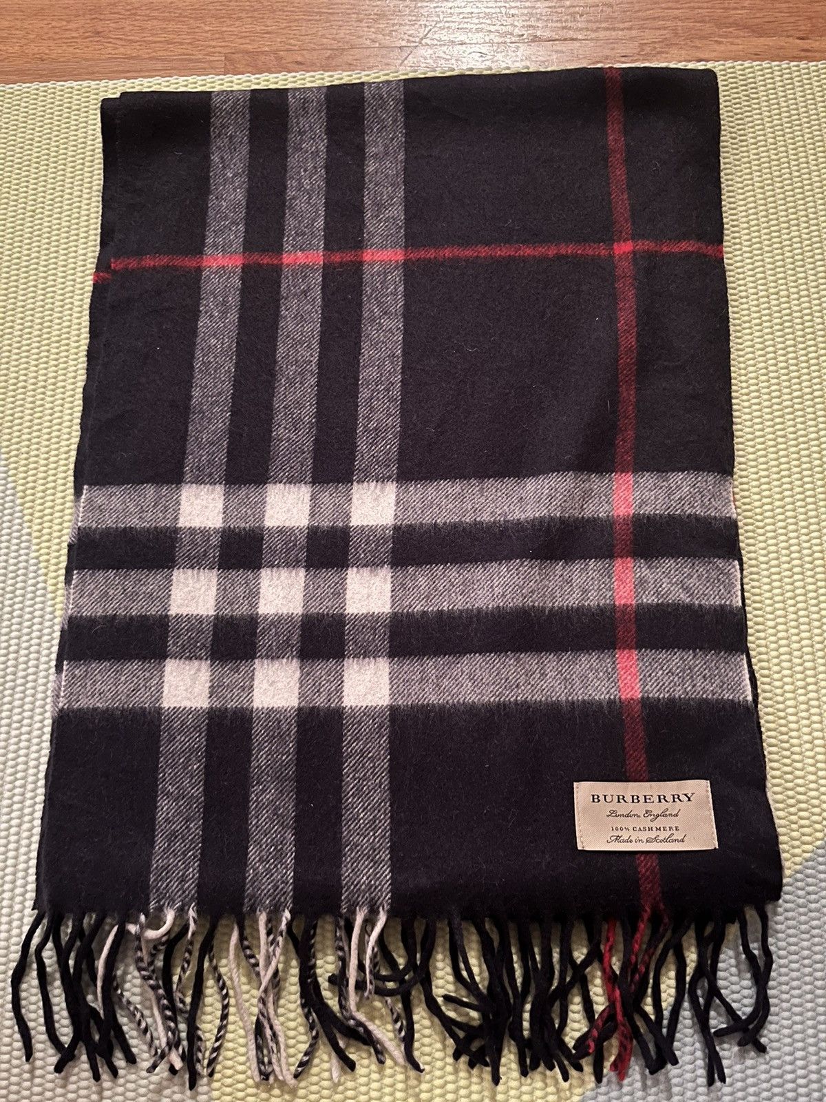 Burberry Vintage Burberry Black Red And White Nova Check Cashmere Scarf Grailed