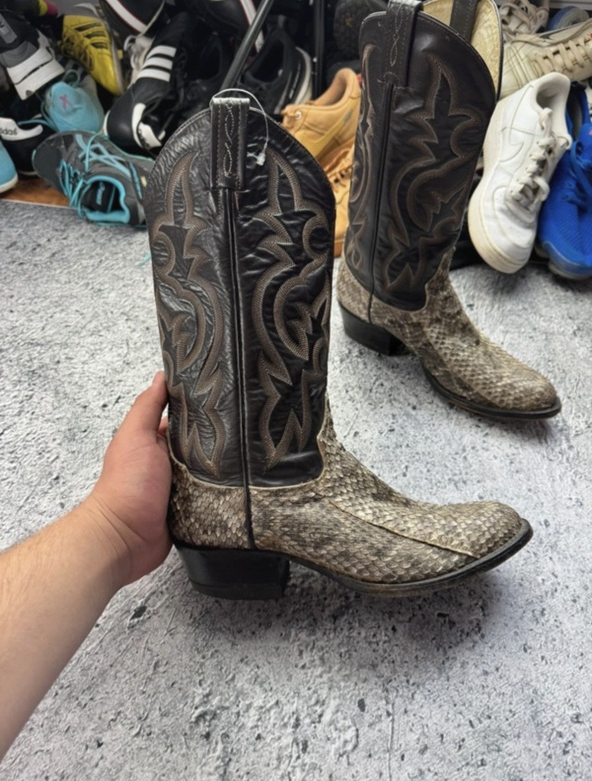 Tony Lama × Vintage Tony Lama Rattlesnake Boots Swag Vintage Rare Crazy ...