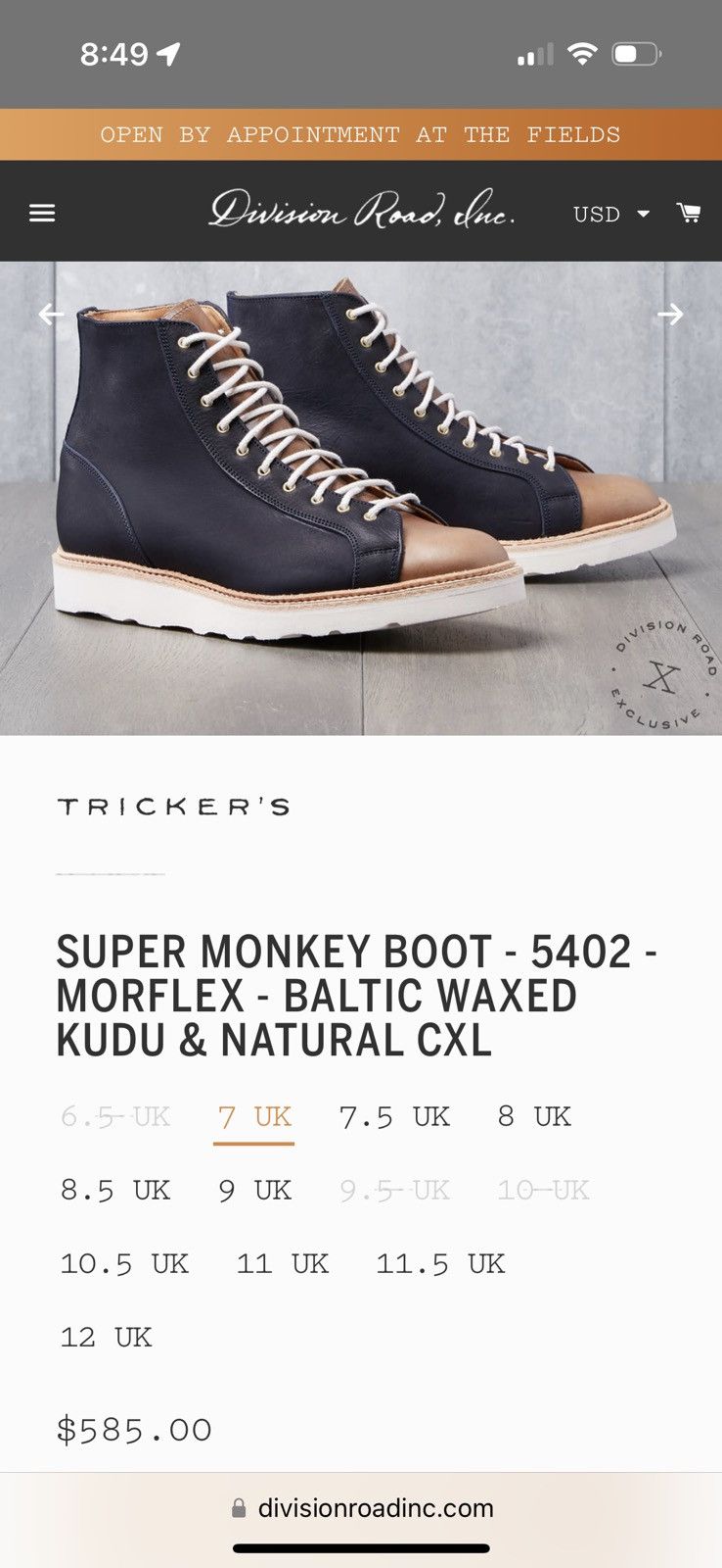 Trickers Trickers super monkey boot 8.5UK 9.5US DIvision road | Grailed