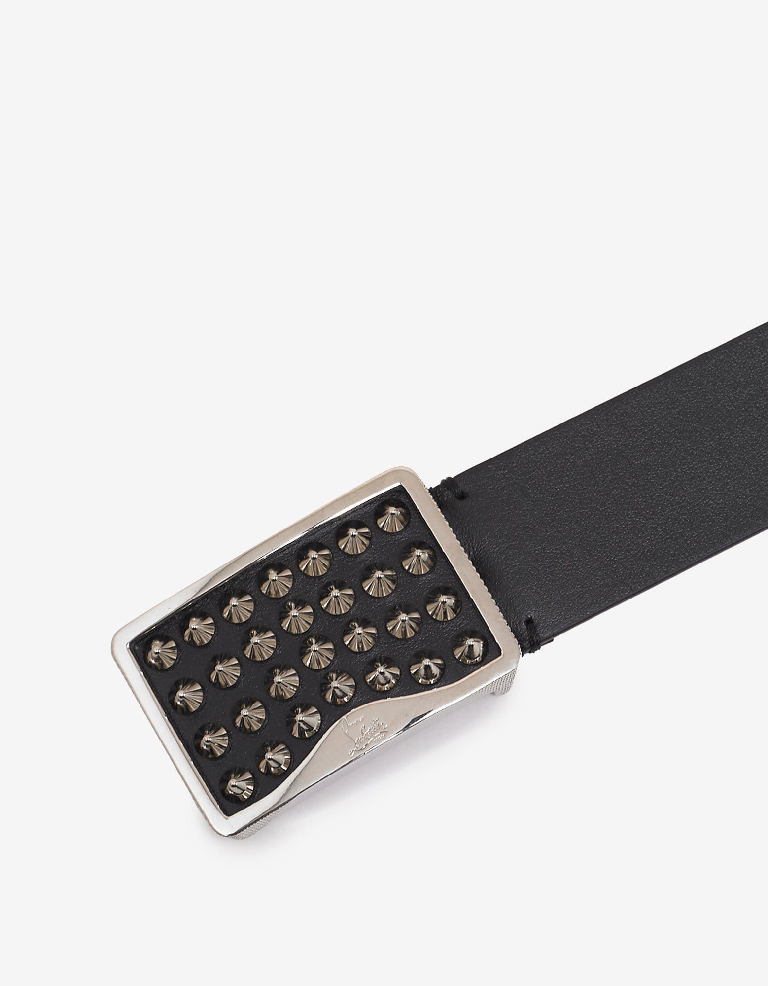 Christian Louboutin Christian Louboutin Louis Spikes Buckle Black Belt ...