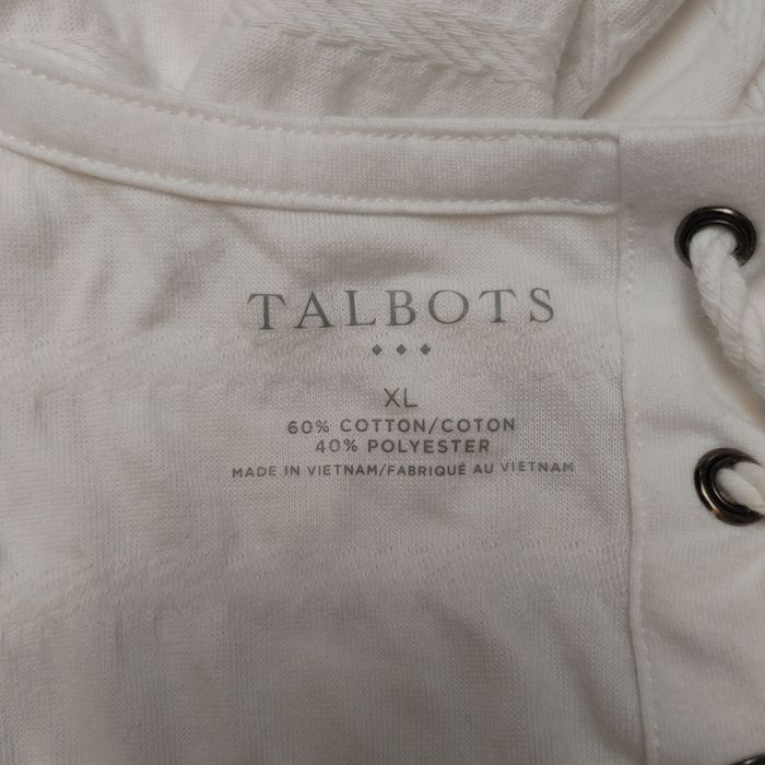 Talbots Talbots Women's Baby Blue Short Sleeve Lace-Up Neck Top XL ...