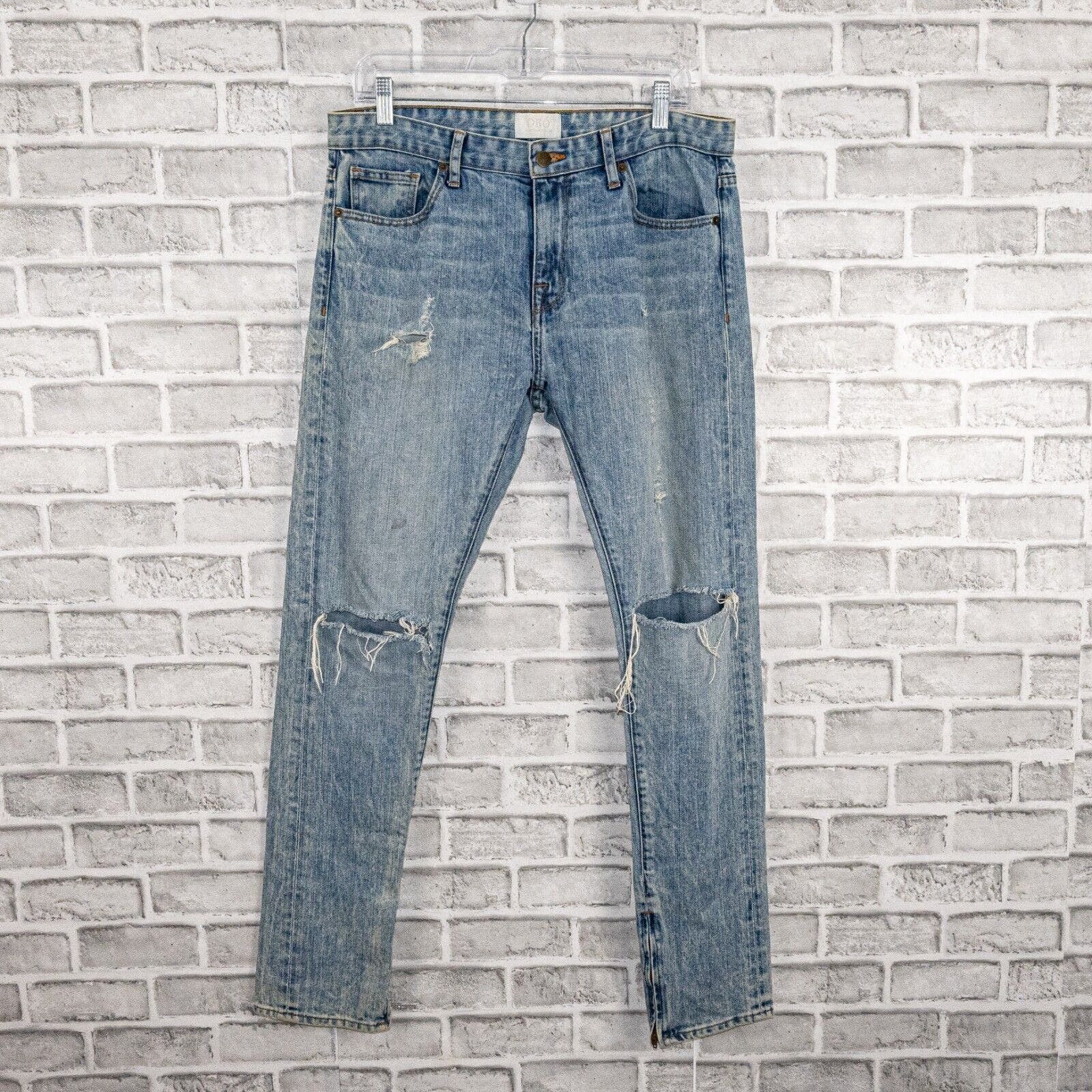 Oro Los Angeles ORO Los Angeles Skinny Distressed Denim Jeans Ankle zip ...