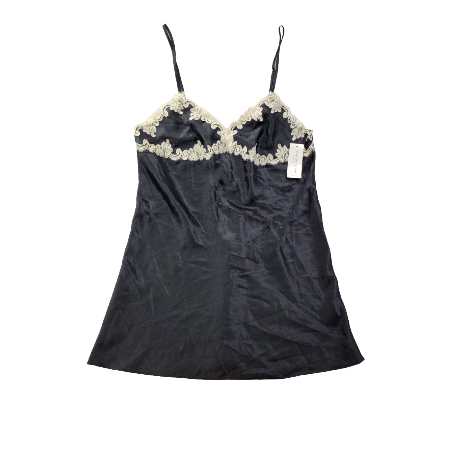 Vintage Morgan Taylor Luxurious Black Satin Lace Nighttime Negligee ...