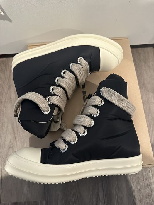 Rick Owens Drkshdw Rick owens drkshdw jumbo lace puffer Ramones High Black 43 | Grailed