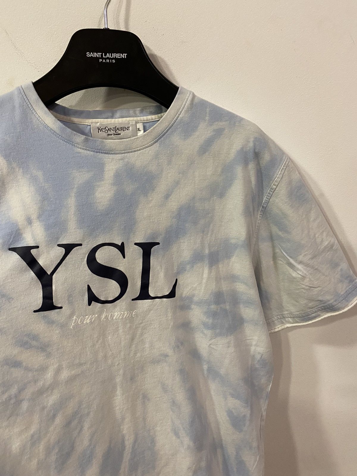 Vintage × Yves Saint Laurent YSL T-shirt Big Logo Double Layer | Grailed
