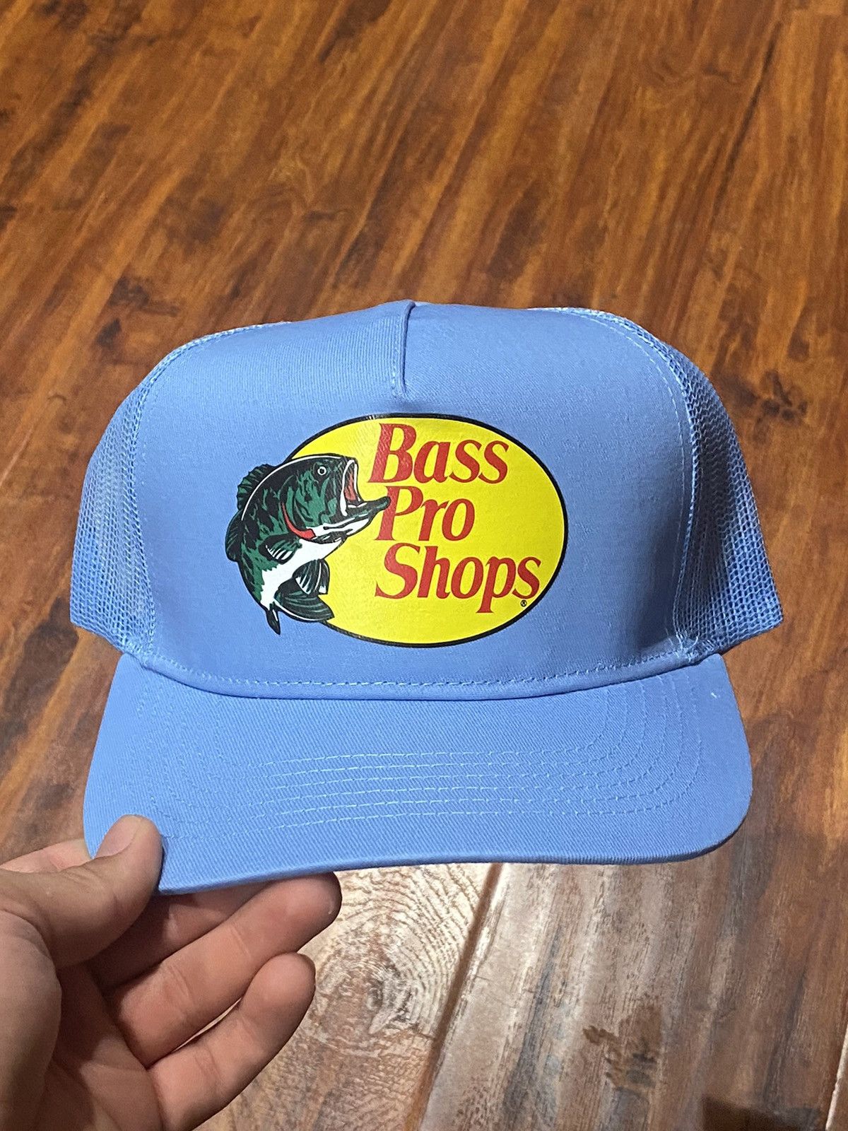 Bass Pro Shops Bass, pro shop, trucker hat color, light blue | Grailed