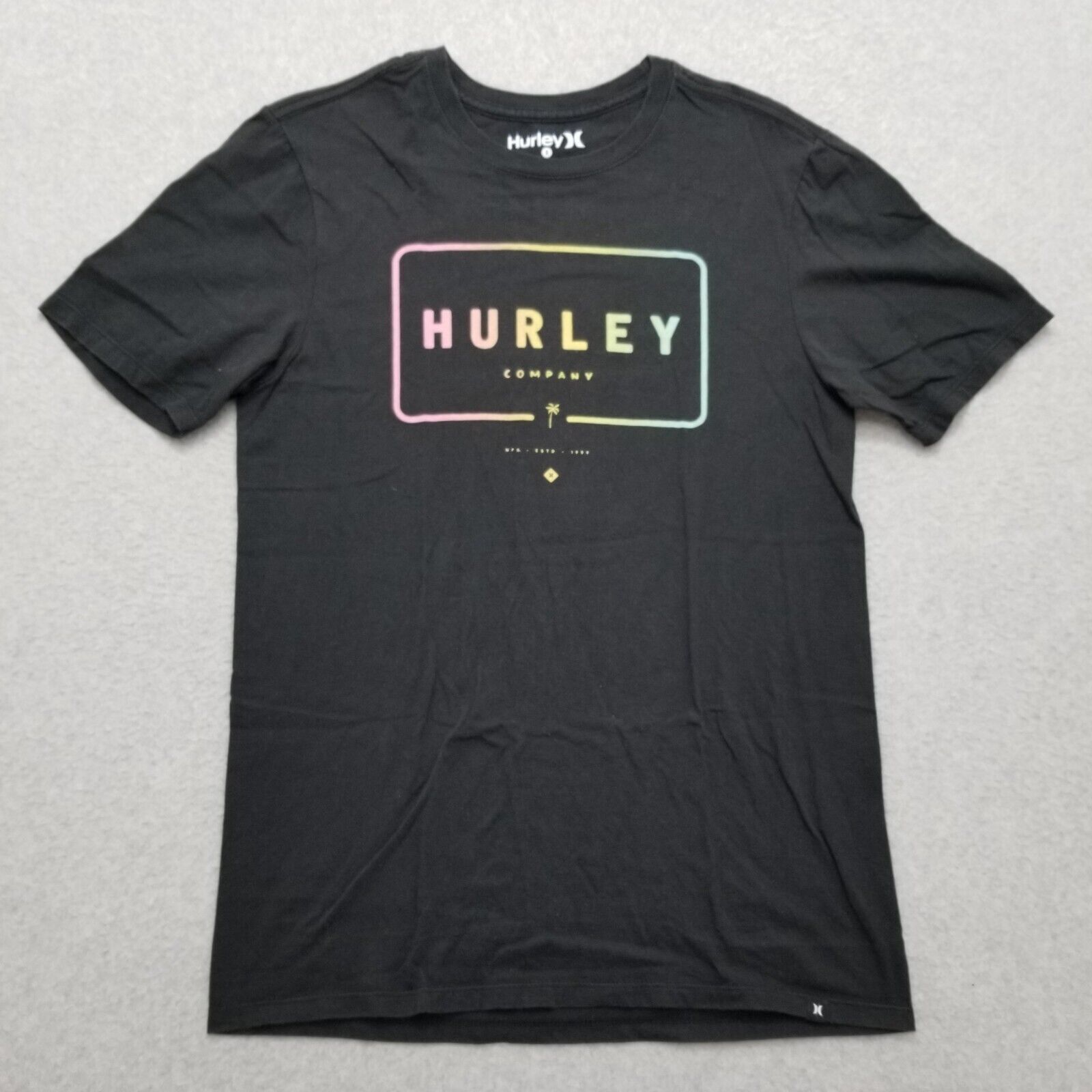 Hurley Hurley Shirt Men Small Short Sleeve Crew Neck Spell Out Logo ...