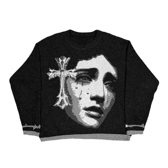 Designer Opium Cross Crybaby Face Avant Garde Y2K Sweater | Grailed