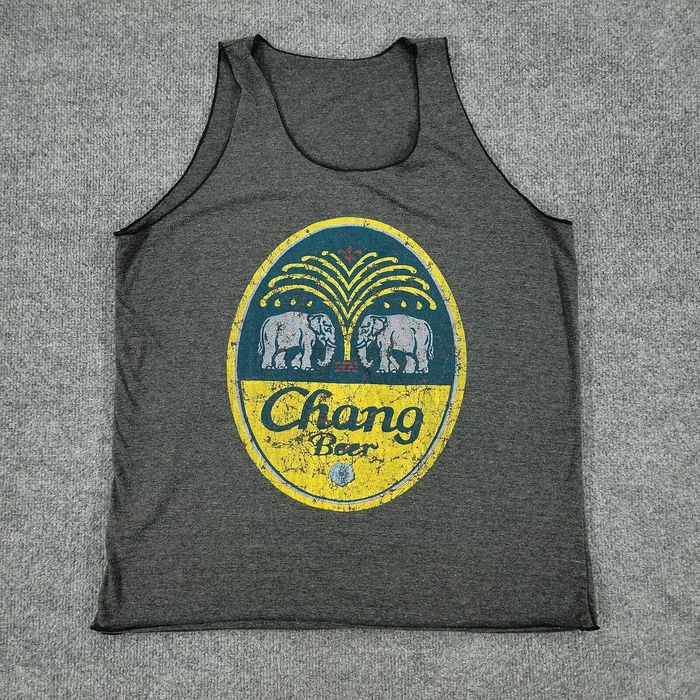 Vintage Chang Beer Tank Top Shirt Men's Medium Thailand Alcohol Graphic ...