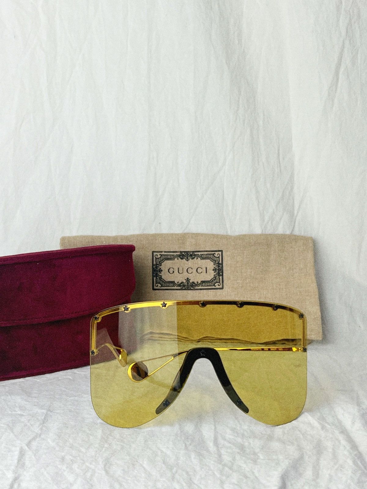 Gucci Mask Frame Yellow Sunglasses | Grailed