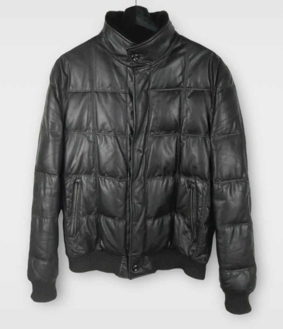 Kiton GOOSE DOWN LEATHER BOMBER JACKET | Grailed