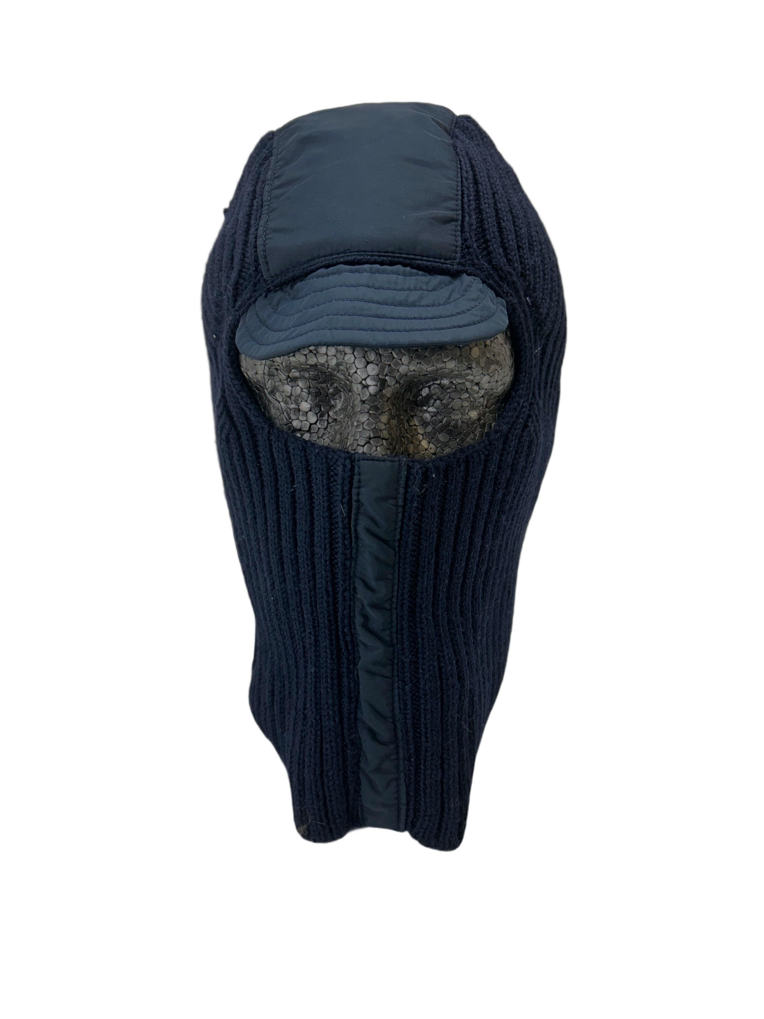 Prada Prada Linea Rossa Blue Ribbed Wool Balaclava With NylonPeak | Grailed