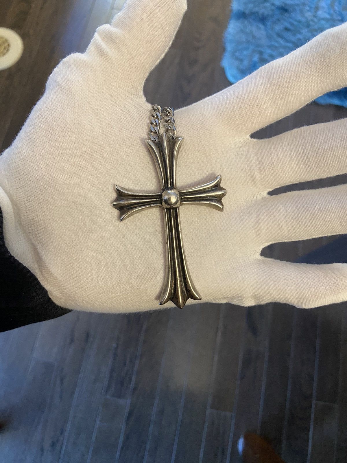 Chrome Hearts RARE Chrome Hearts Large Cross Pendant Chain Necklace ...