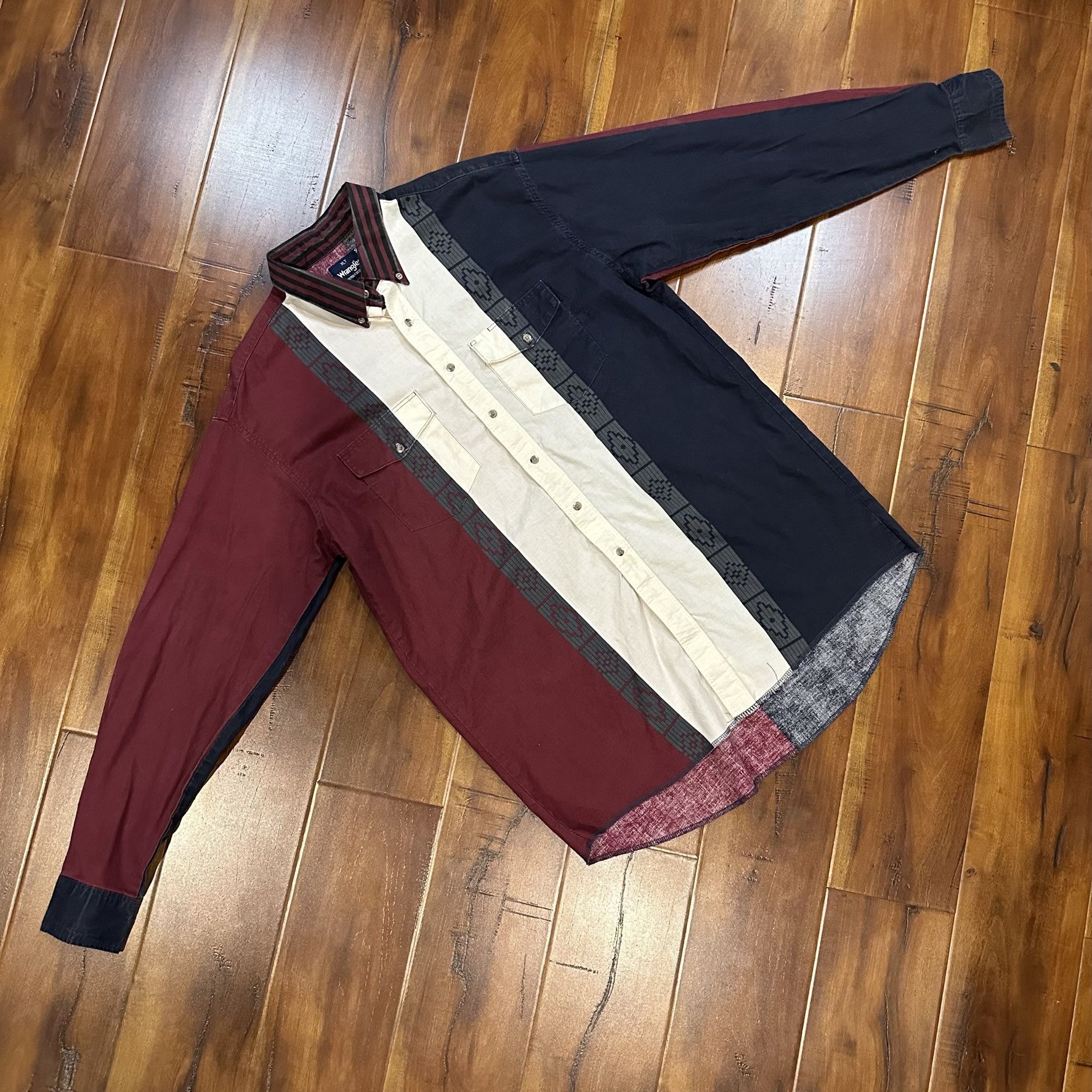 Vintage × Wrangler Western Shirt Brushpopper Pattern XLT XL Tall ...