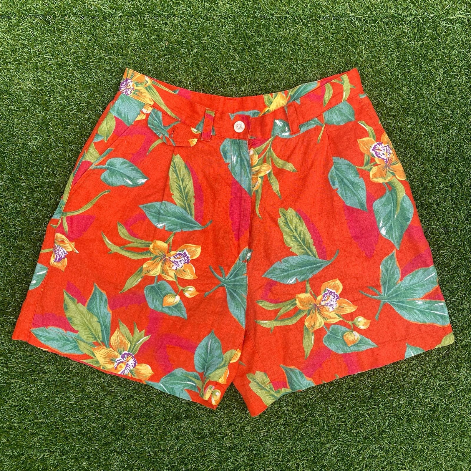 Vintage Lauren Ralph Lauren Womens 1990s Floral Linen Vintage Shorts ...