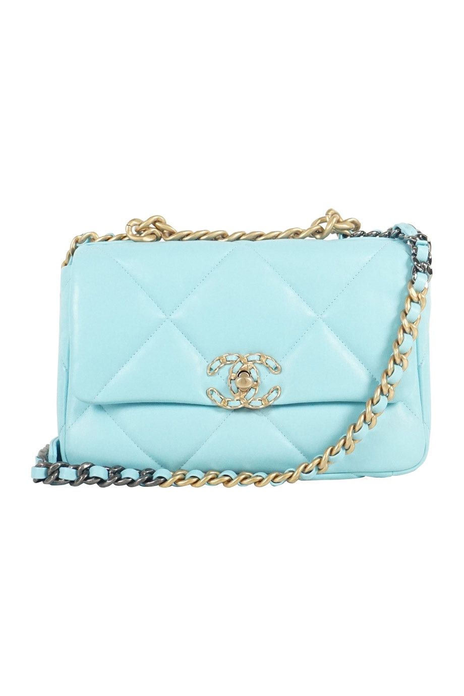 Chanel CHANEL Tiffany Blue lambskin C19 Large Flap Bag | Grailed