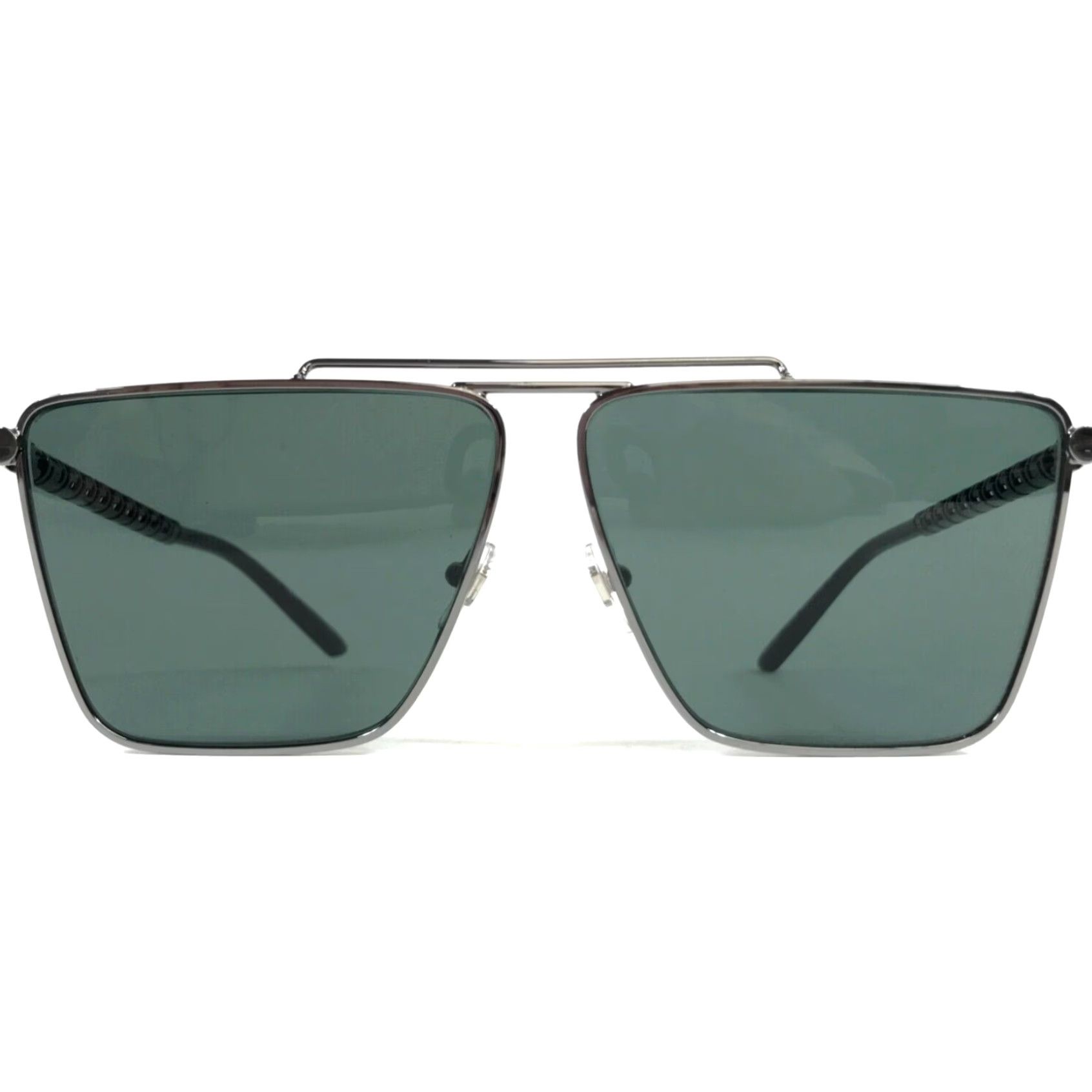 Versace Gunmetal Gray Aviator Style Versace Sunglasses with Dark Green ...