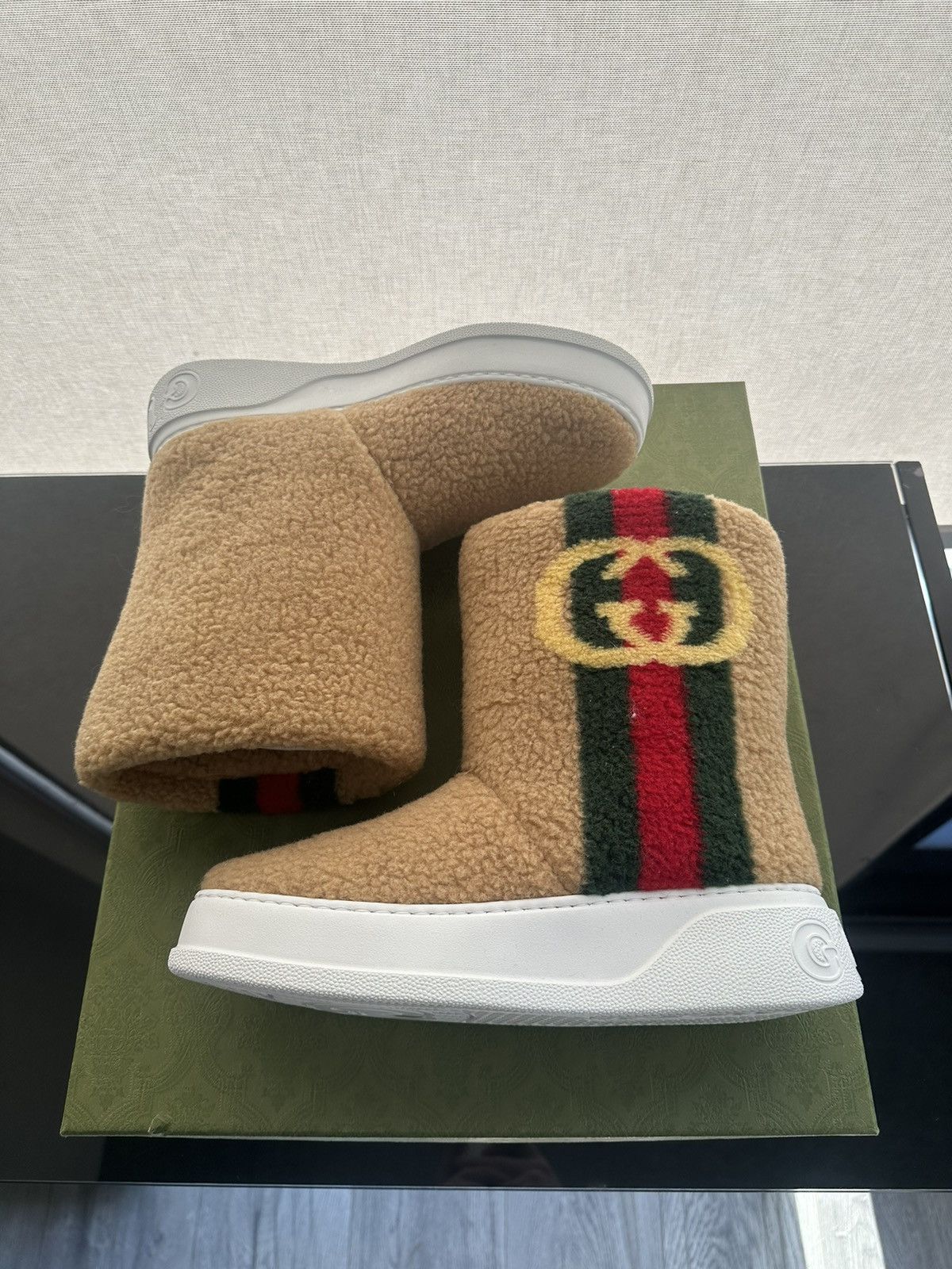 Gucci Gucci Auckland Interlock Furry Teddy Ankle Boots | Grailed