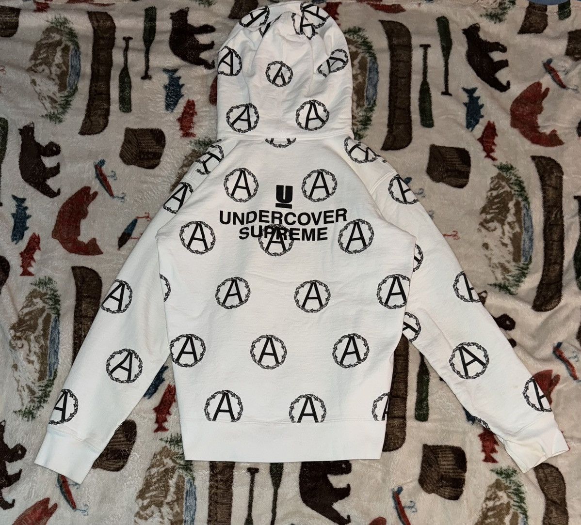 Supreme × Undercover 2016 Supreme x Undercover White Anarchy Hooded Sweatshirt | Grailed
