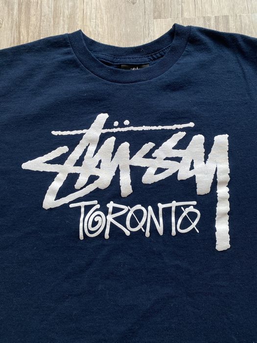 Vintage Y2K Stussy Toronto Chapter Stock Script Logo Graphic Tshirt ...