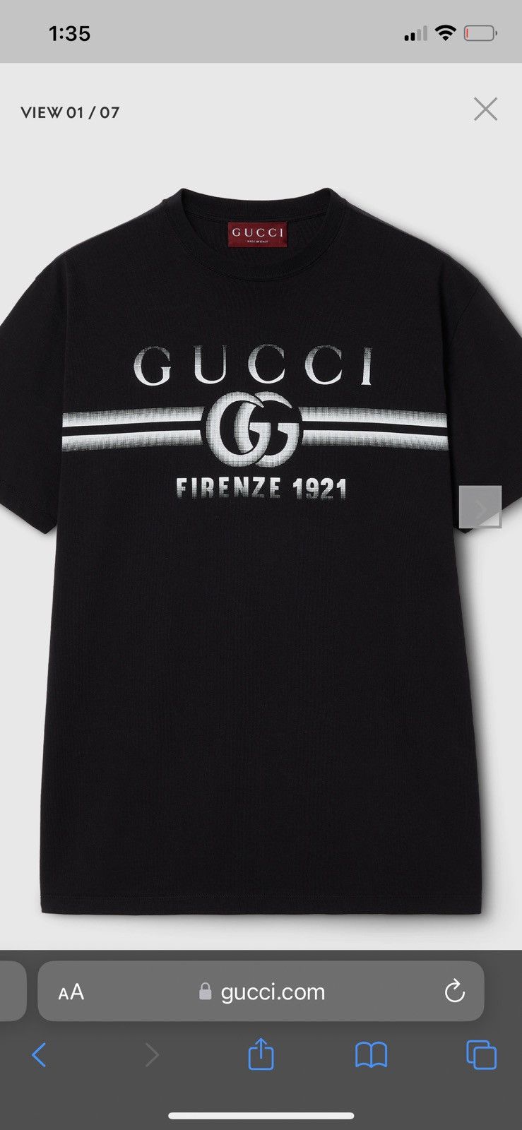 Gucci Gucci Double G Firenze 1921 faded print T-shirt | Grailed Gucci Gucci Double G Firenze 1921 faded print T-shirt | Grailed