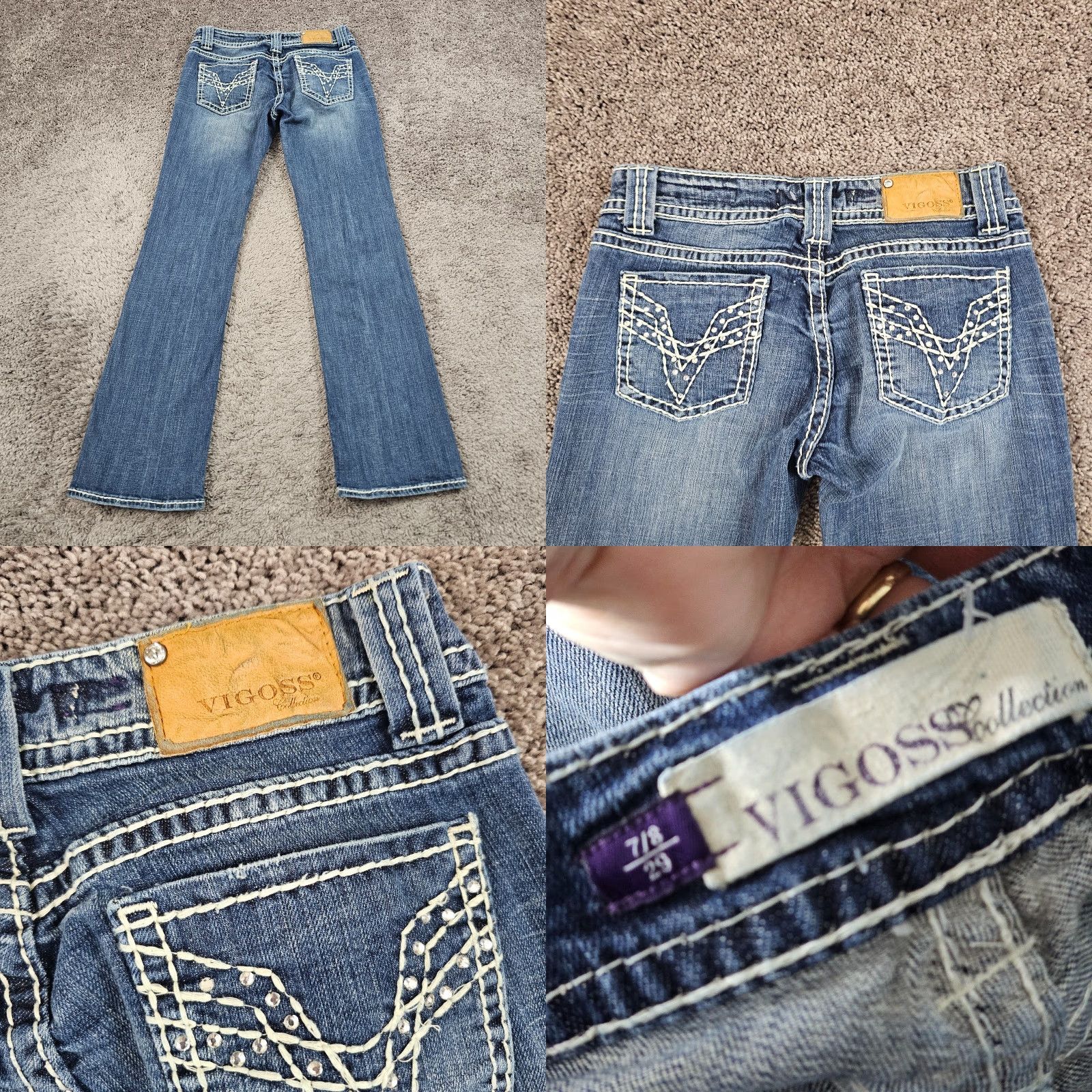 Vintage VINTAGE Vigoss Womens Bootcut Jeans 29 Low Rise Medium Wash ...