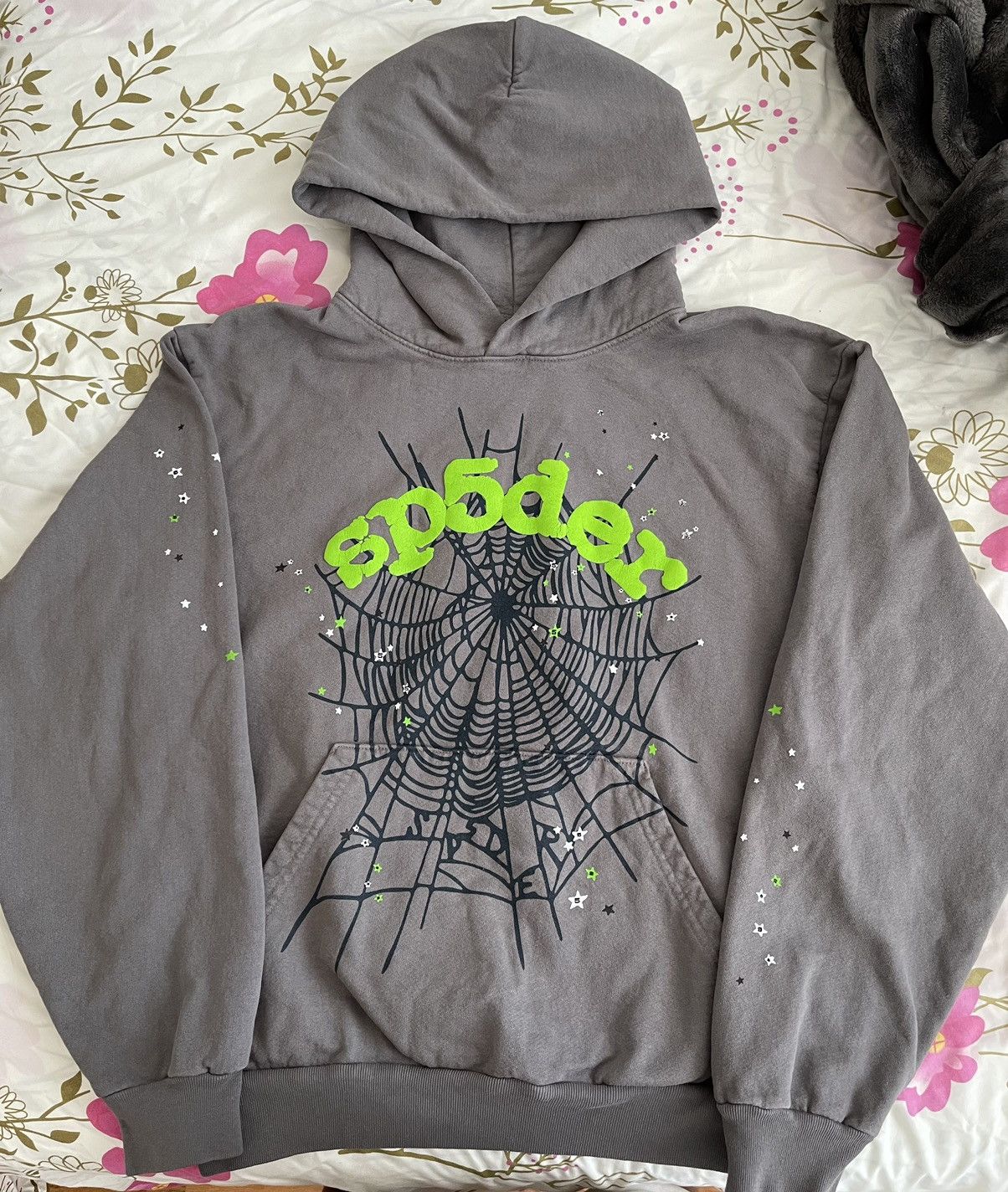 Sp5der Sp5der Wait Web Hoodie Slate Grey Medium | Grailed