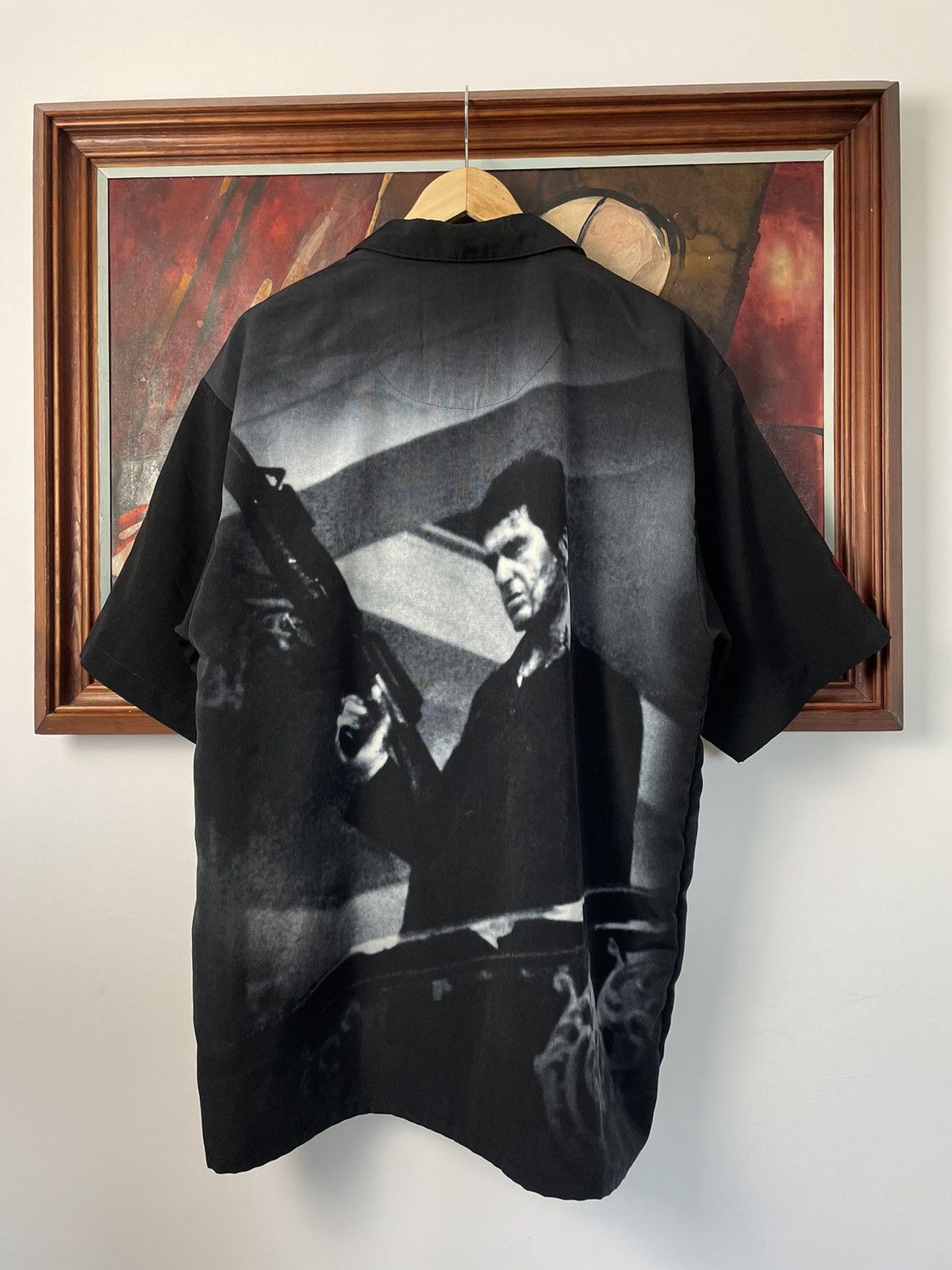Vintage Vintage 90s very rare Scarface movie button up shirt gun | Grailed