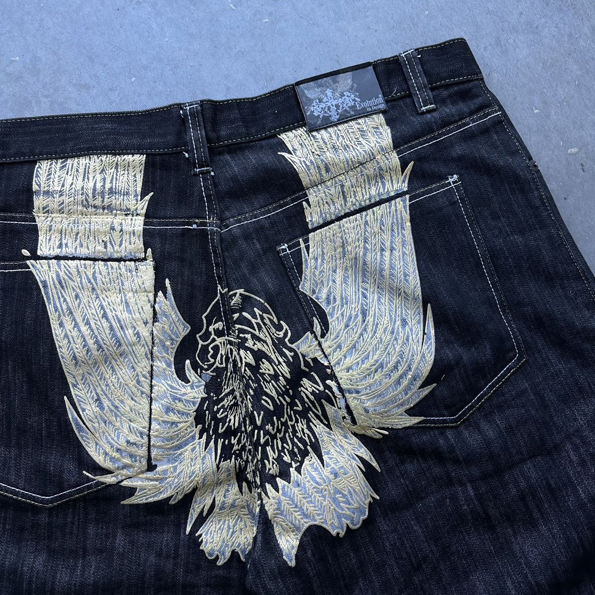 Vintage Crazy Vintage Y2K Affliction Style Baggy Jorts Wings Cyber ...