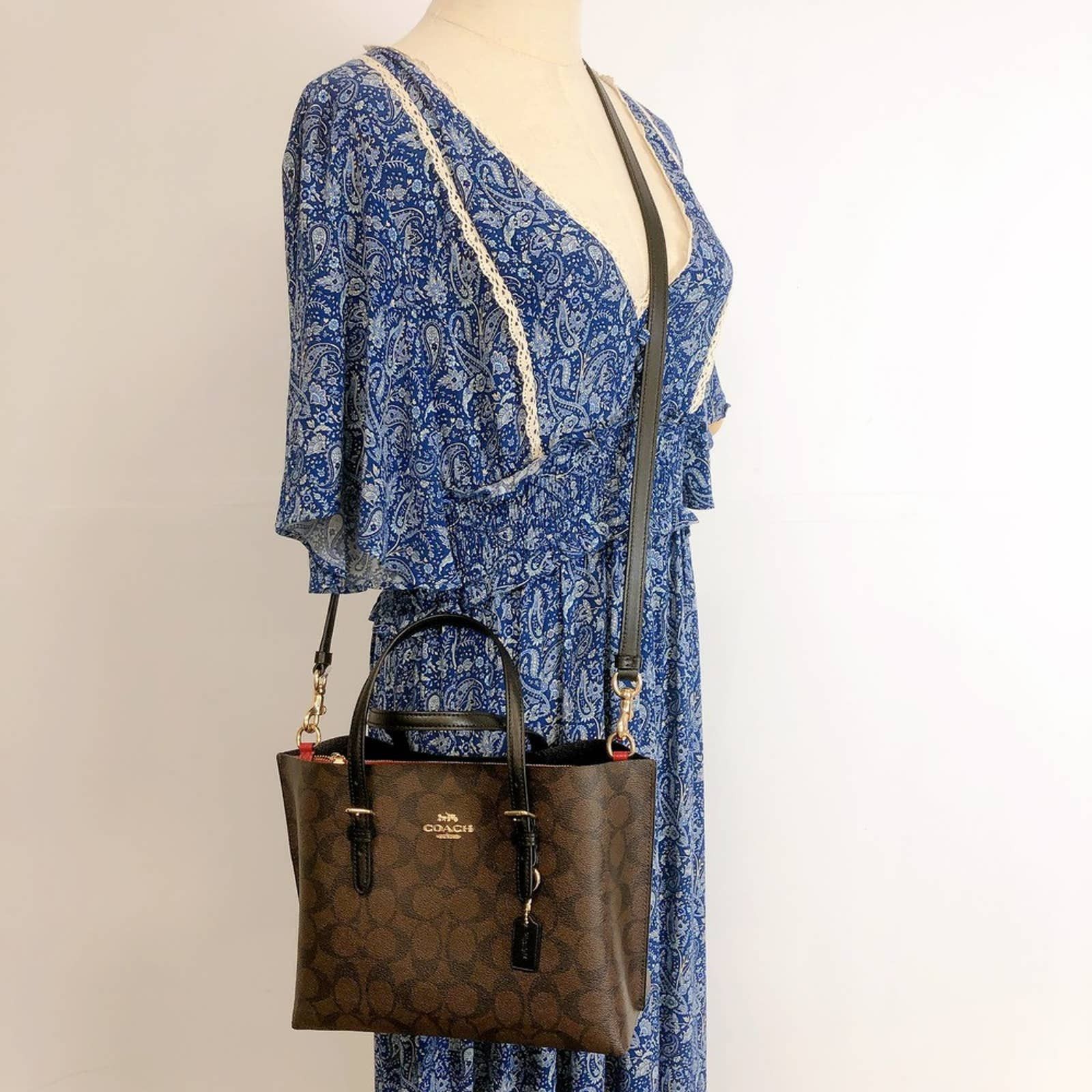 Coach Coach C4250 Mollie Tote 25 In Signature Canvas Brown Black | Grailed