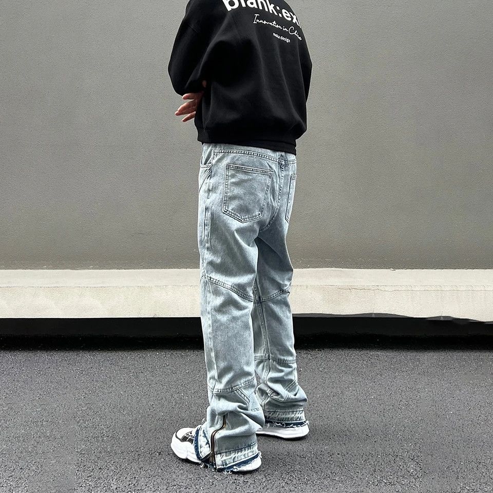 Distressed Denim × Jean × Streetwear Blue custom washed vanqueros ...