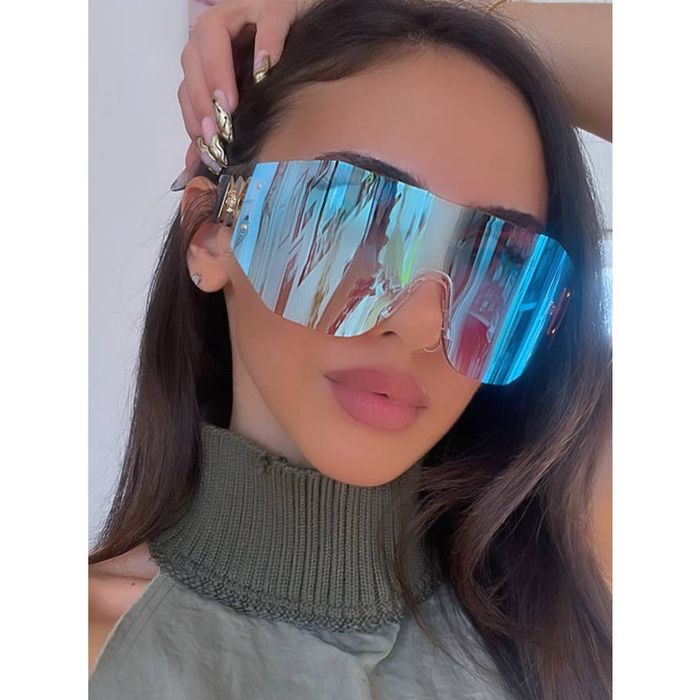 Versace NEW Versace VE2258 Mask Shield Sunglasses in Blue Mirror | Grailed