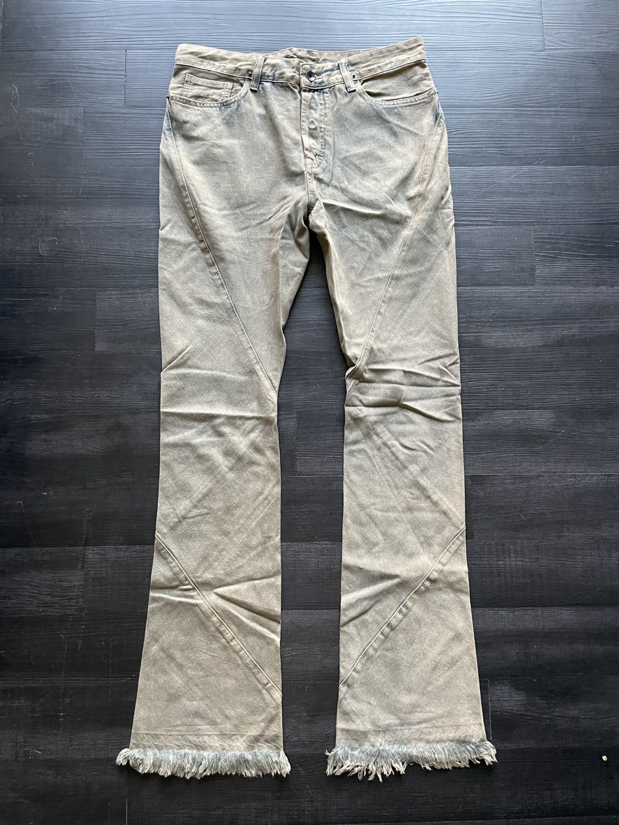Rick Owens × Rick Owens Drkshdw Rick Owens Spiral Cut Sand Denim Sz34 ...