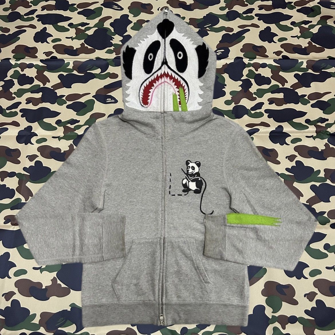 Bape Bape Panda Shark Hoodie | Grailed