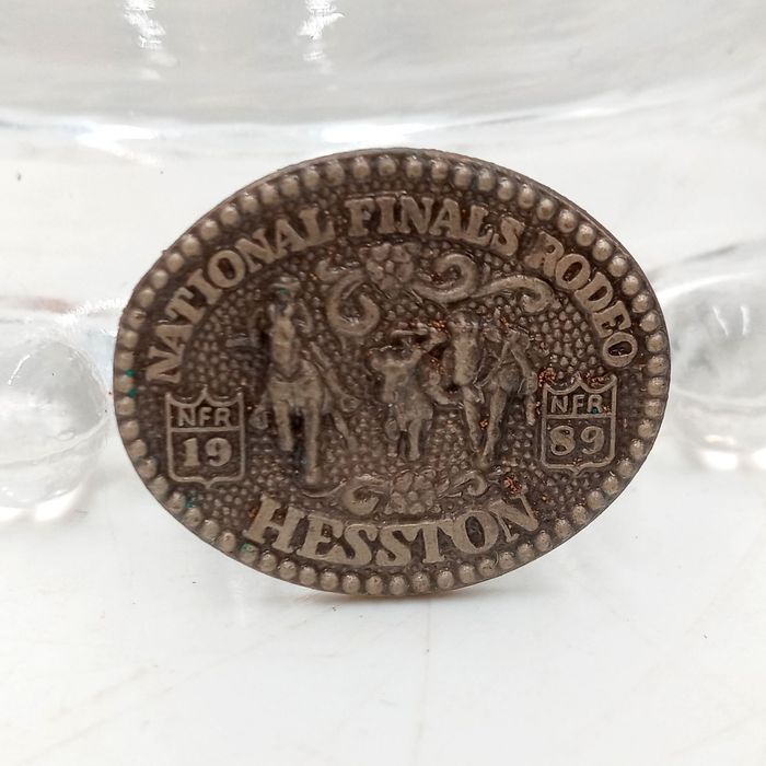 Vintage 1989 NFR Rodeo Hat Lapel Pin Vintage Steer Wrestler Pinback ...