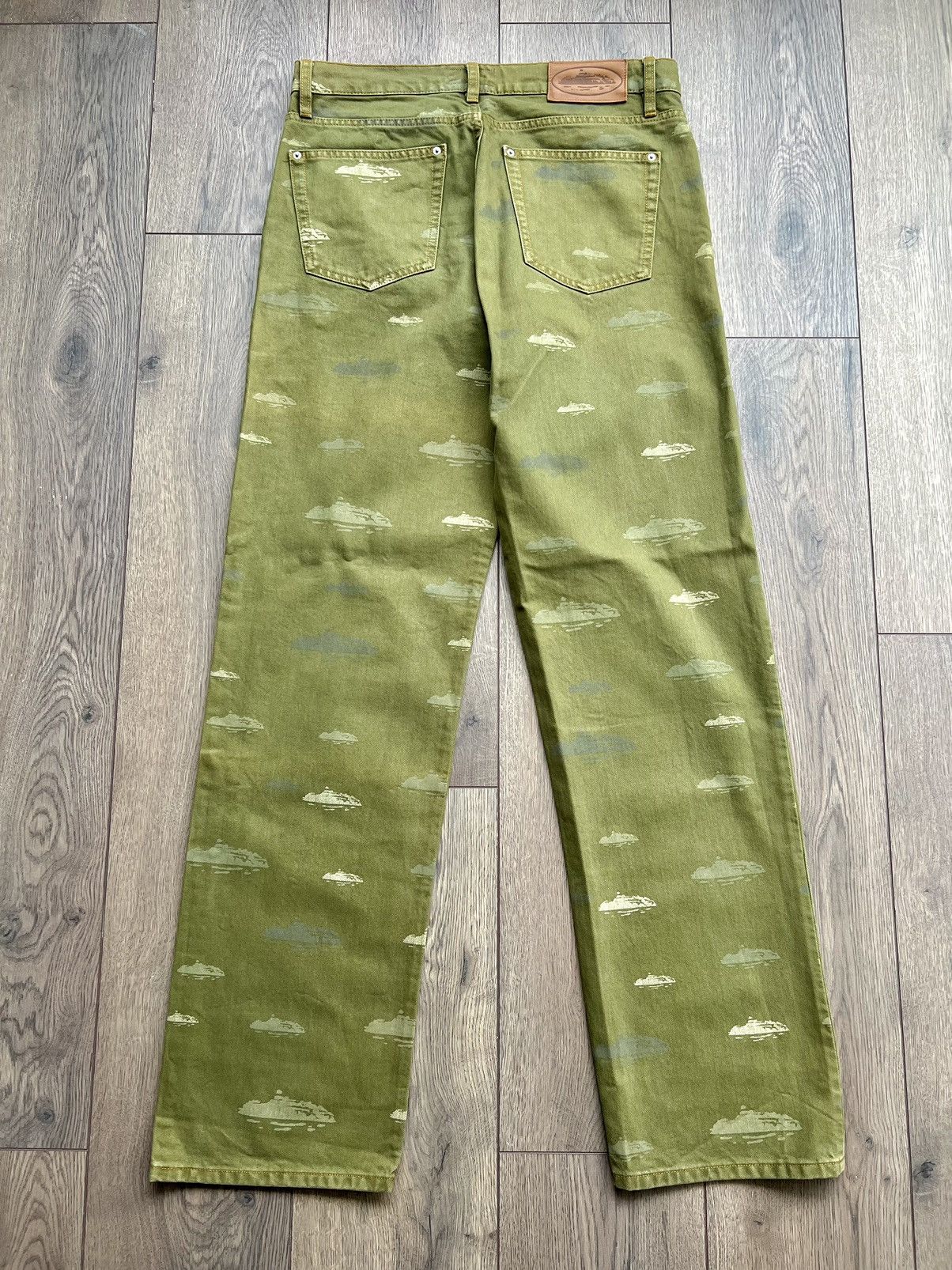 Corteiz Corteiz FW23 Alcatraz Pattern Denim Jeans “Khaki” Large | Grailed