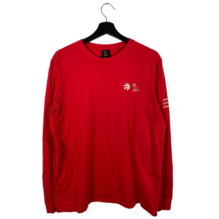 Octobers Very Own OvO x NBA Toronto Raptors Athletic Centre L/S Tee red ...