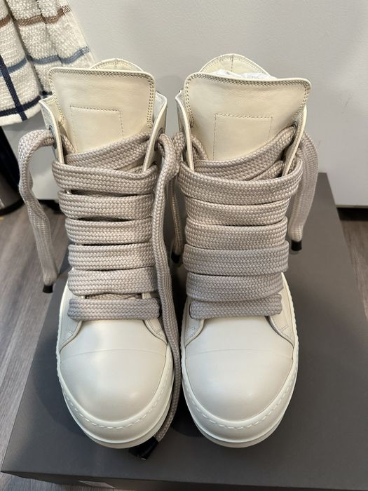 Rick Owens Rick owens leather jumbo lace Ramones High Milk Size 42 ...